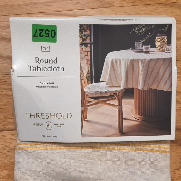Threshold | Dining | Threshold Round Tablecloth White With Goldyellow ...